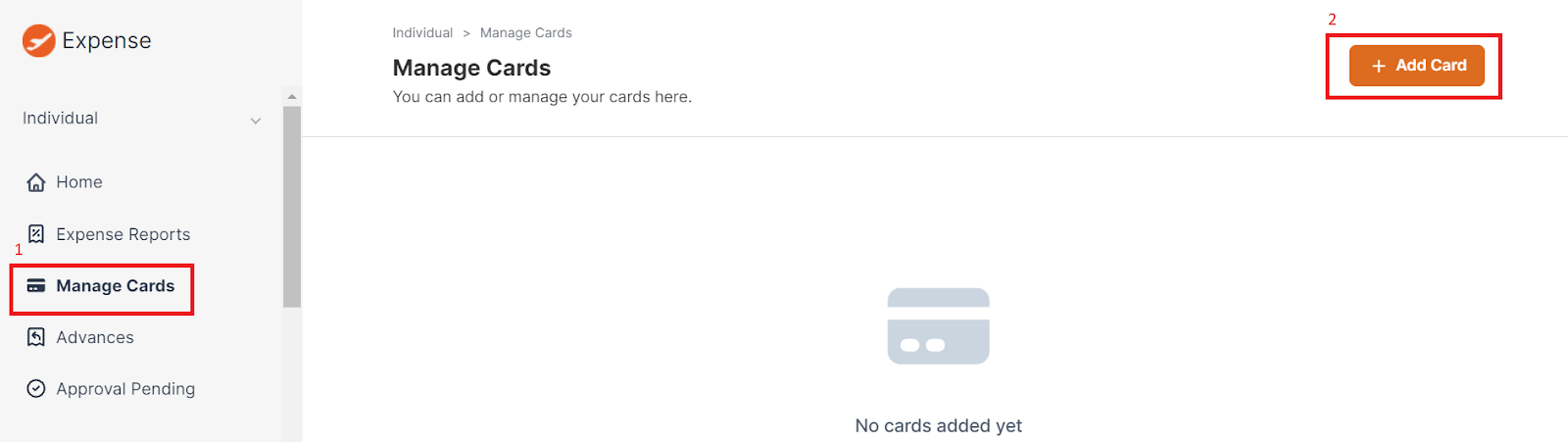 How to add expenses from credit card?