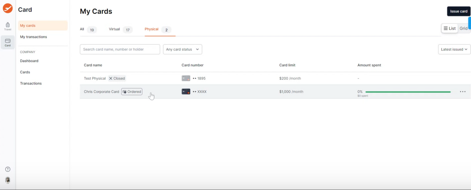 How to activate a physical card?